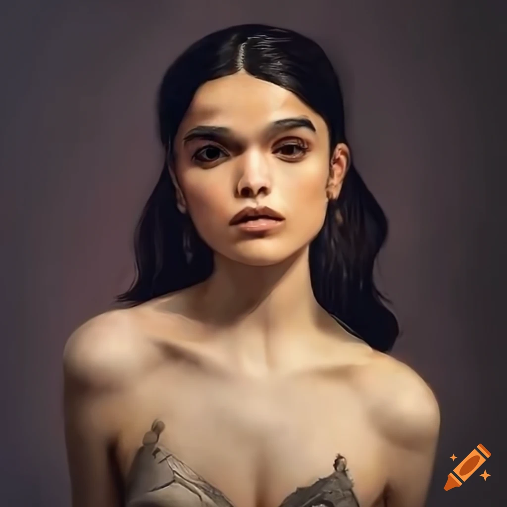 Detailed portrait of rachel zegler as snow white in unique style on Craiyon