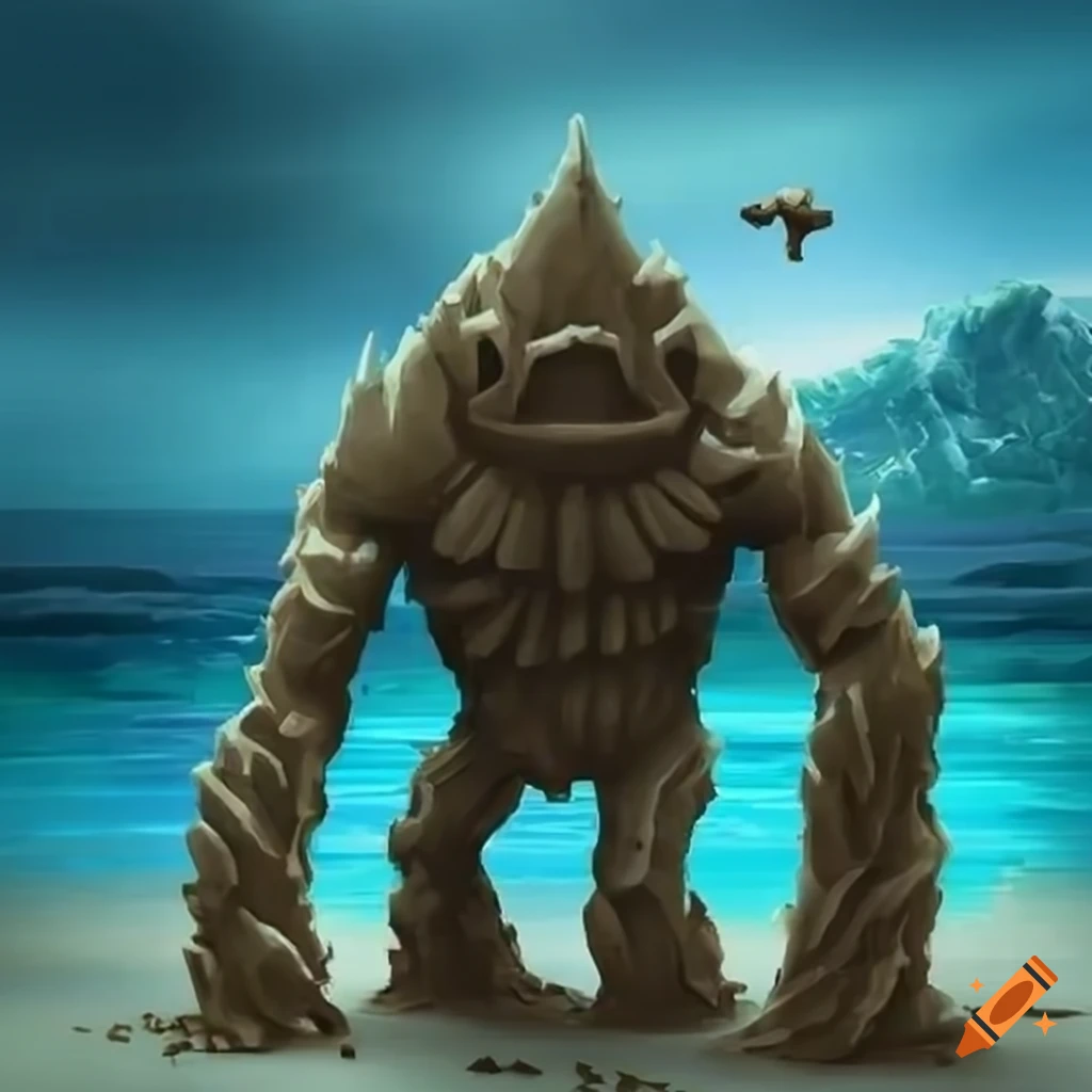 Sea sand golem creature on Craiyon
