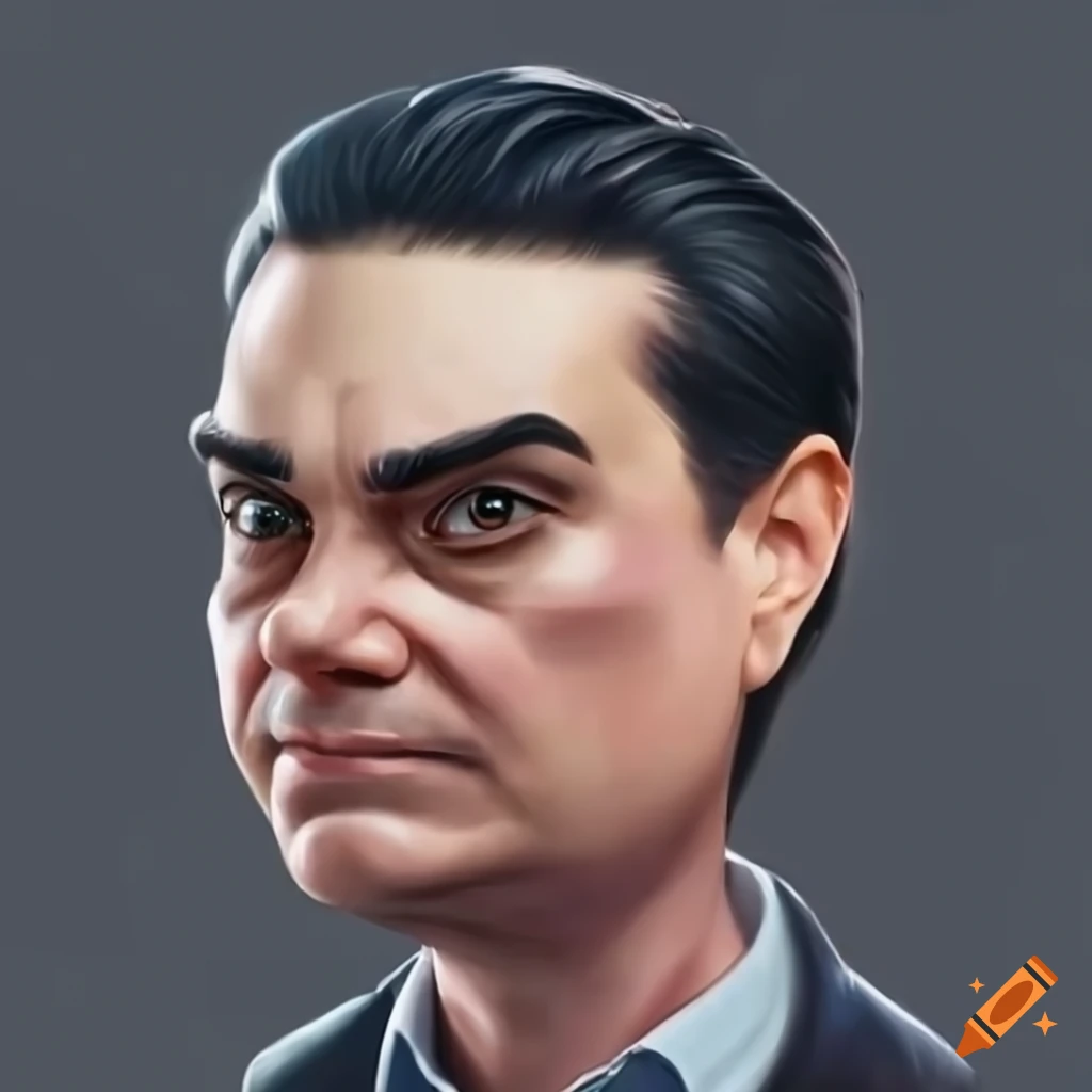 Closeup portrait of a man with exaggerated features on Craiyon