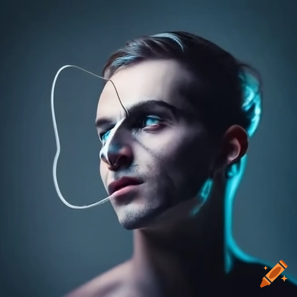 Man with an electrical plug as a face on Craiyon