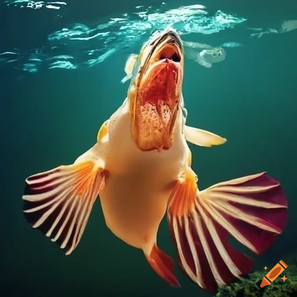 Big fish with a dish making a wish on Craiyon