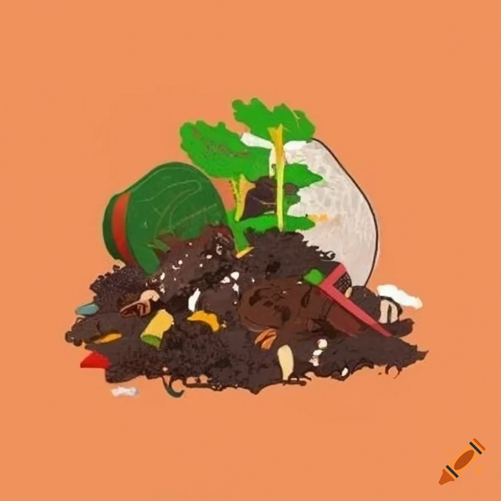 Importance of composting illustrated poster on Craiyon