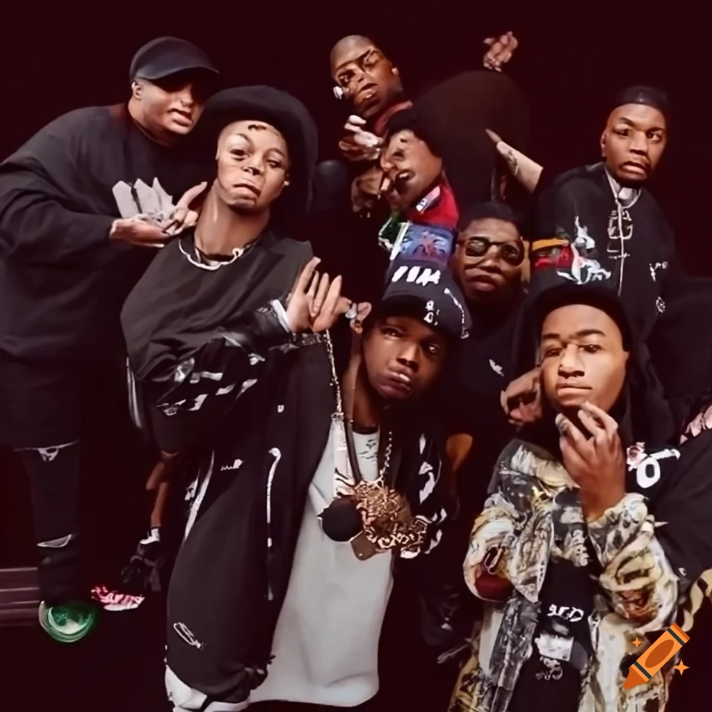 Group photo of iconic rappers on Craiyon