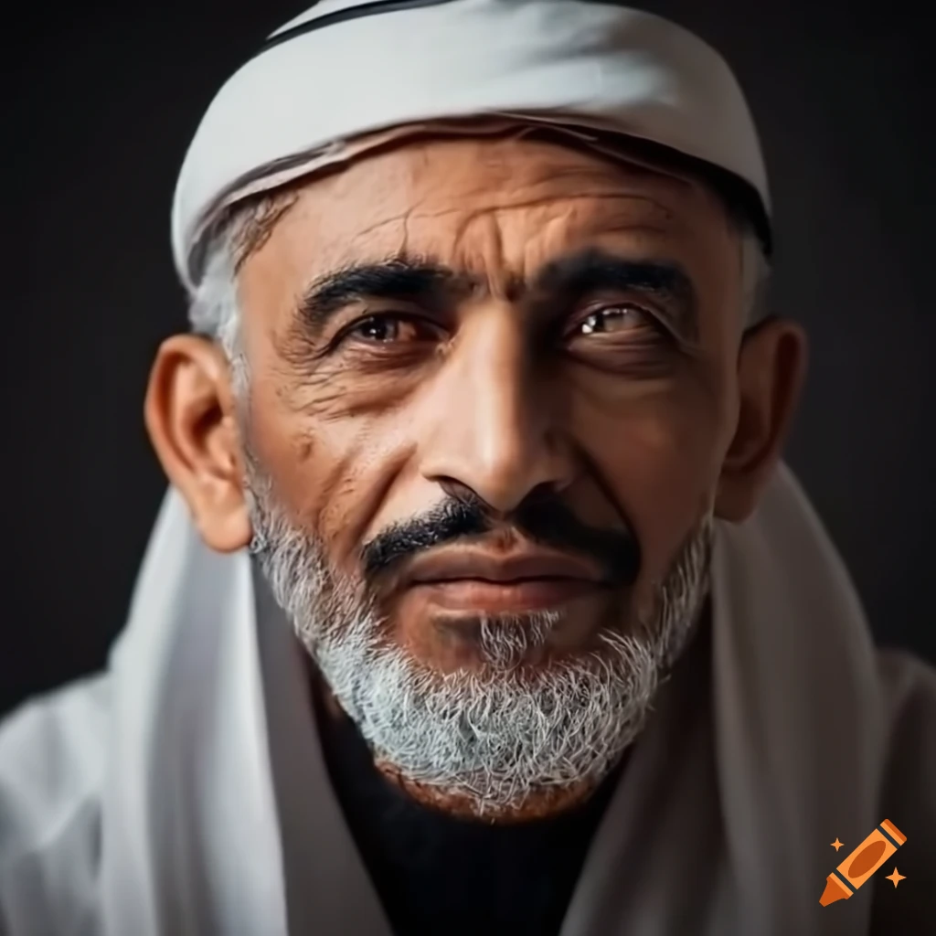 Close up of a calm muslim man speaking on Craiyon