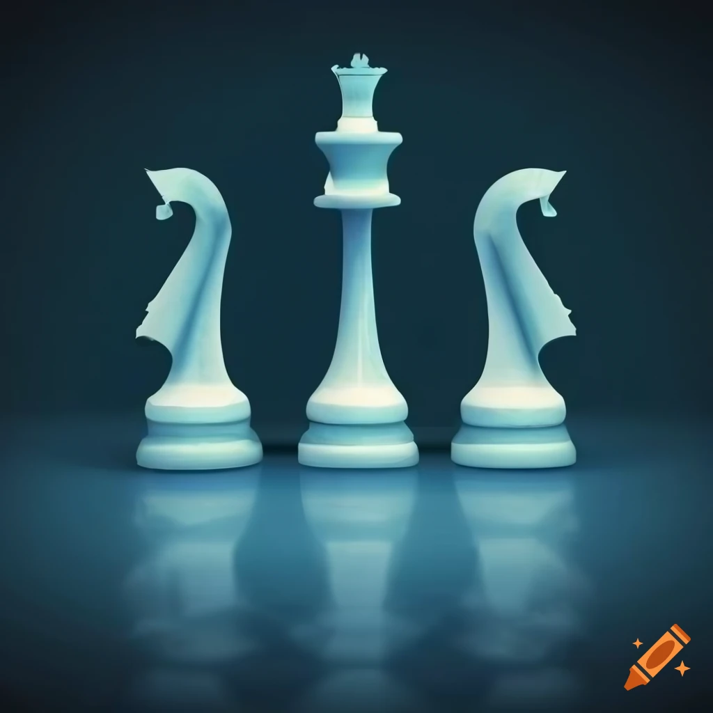 Ethereal chess game with check patterns, squares, and silhouettes of ...