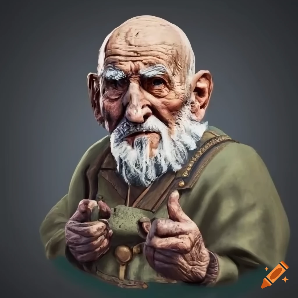 Portrait of a medieval dressed old man on Craiyon