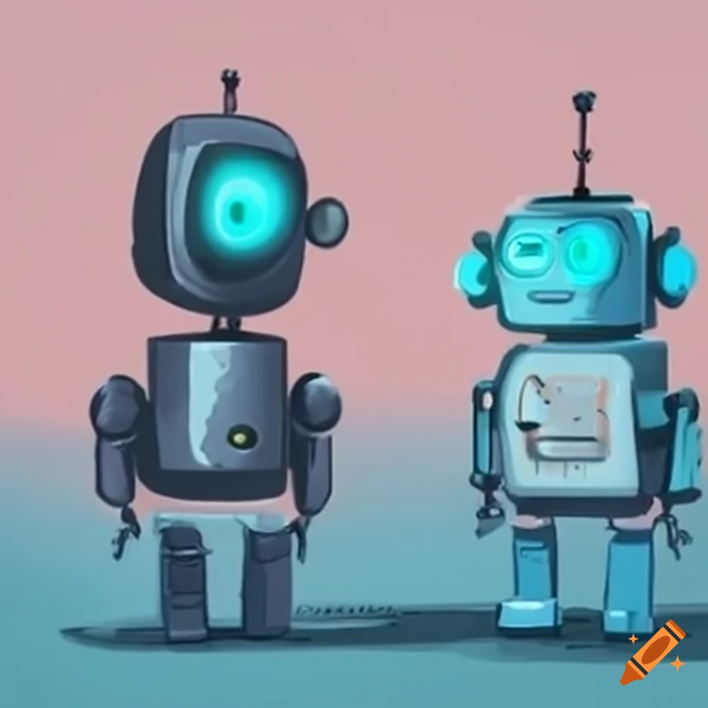 Robots chatting with each other on Craiyon