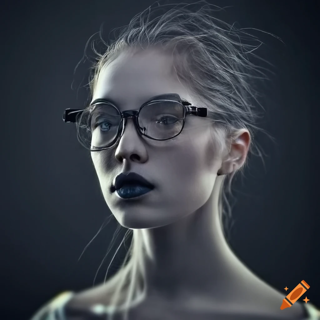 Intriguing 3d wire-frame portrait on dark background on Craiyon