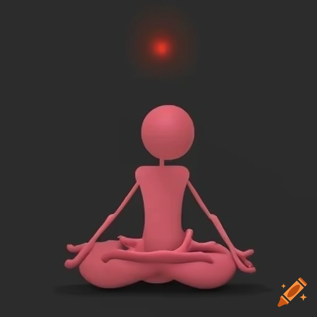 Minimalistic illustration of a stick figure deep in meditation on Craiyon