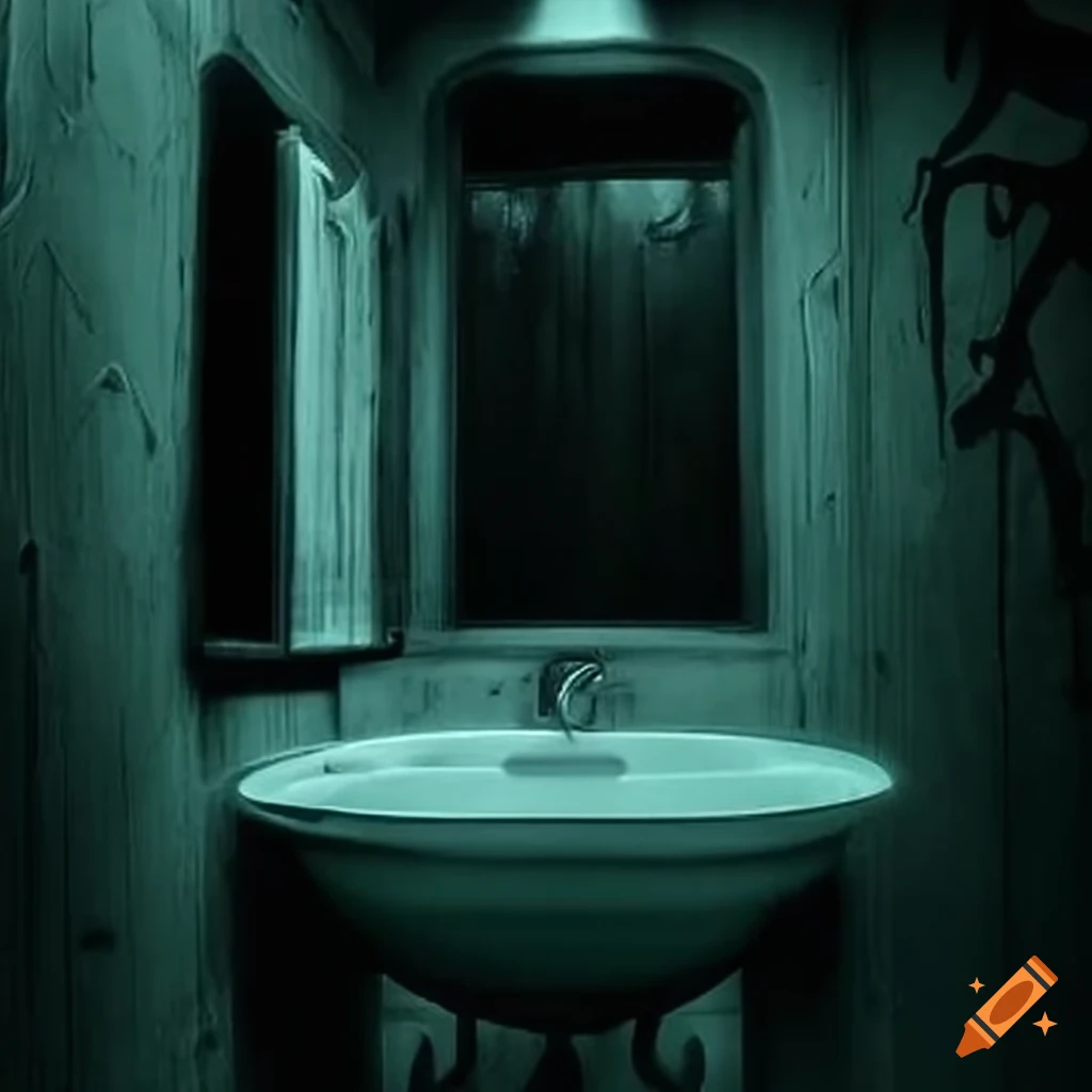 Creepy bathroom stall on Craiyon