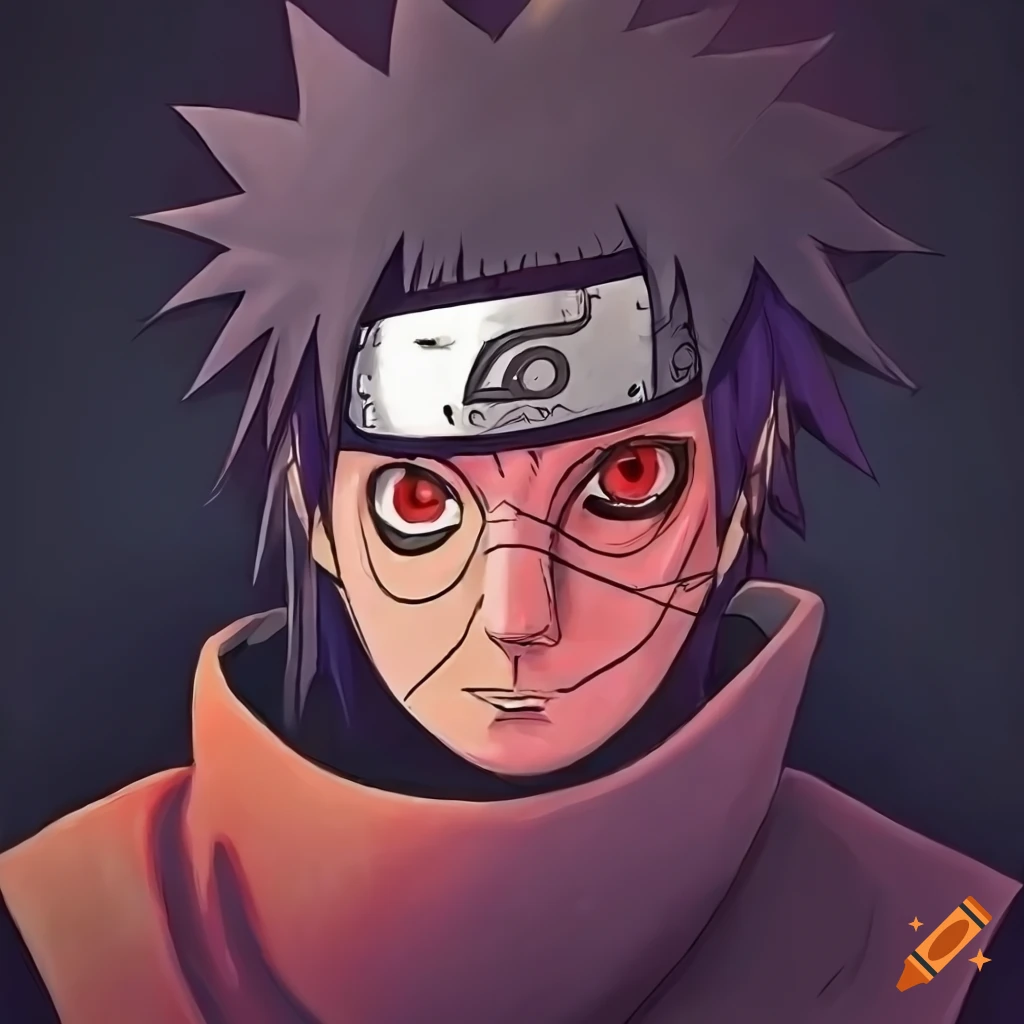 Detailed drawing of obito uchiha in izanami mask from naruto on Craiyon