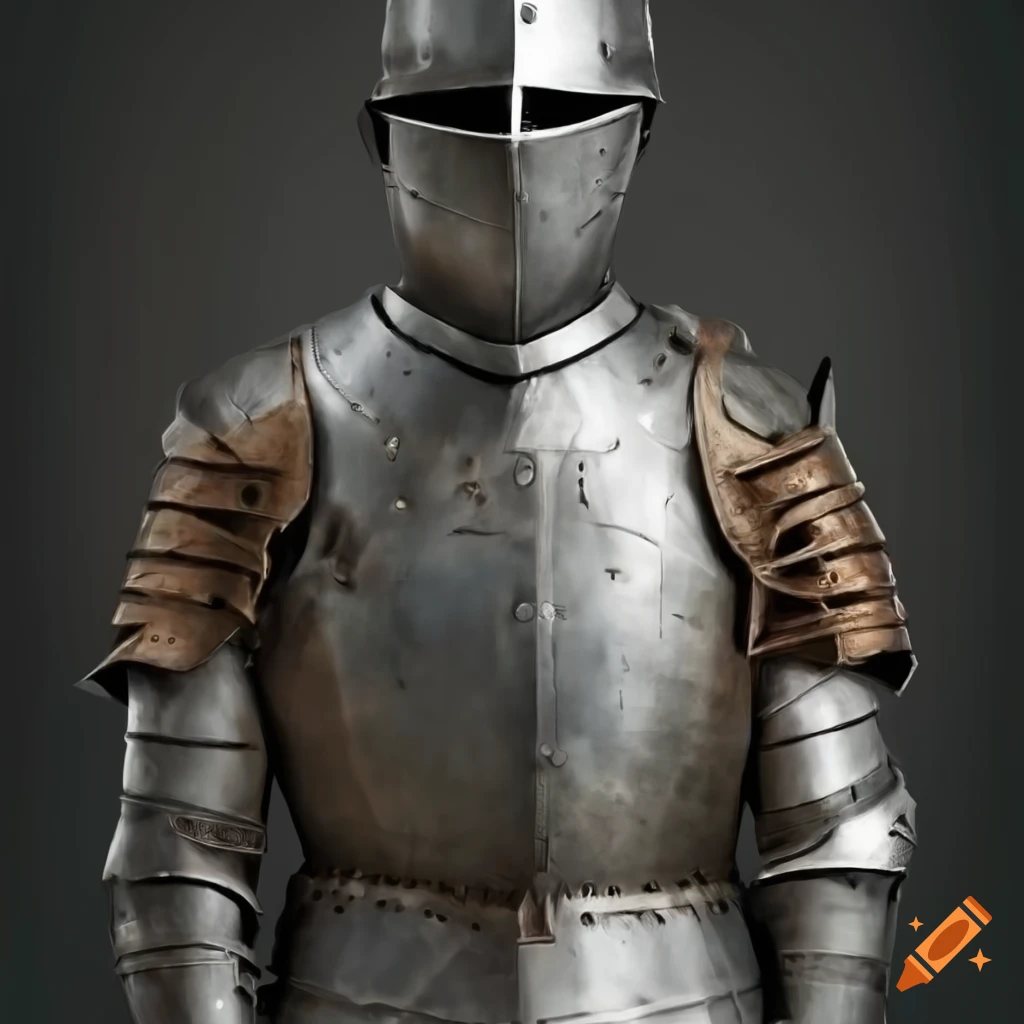 Realistic portrait of plate armour on Craiyon