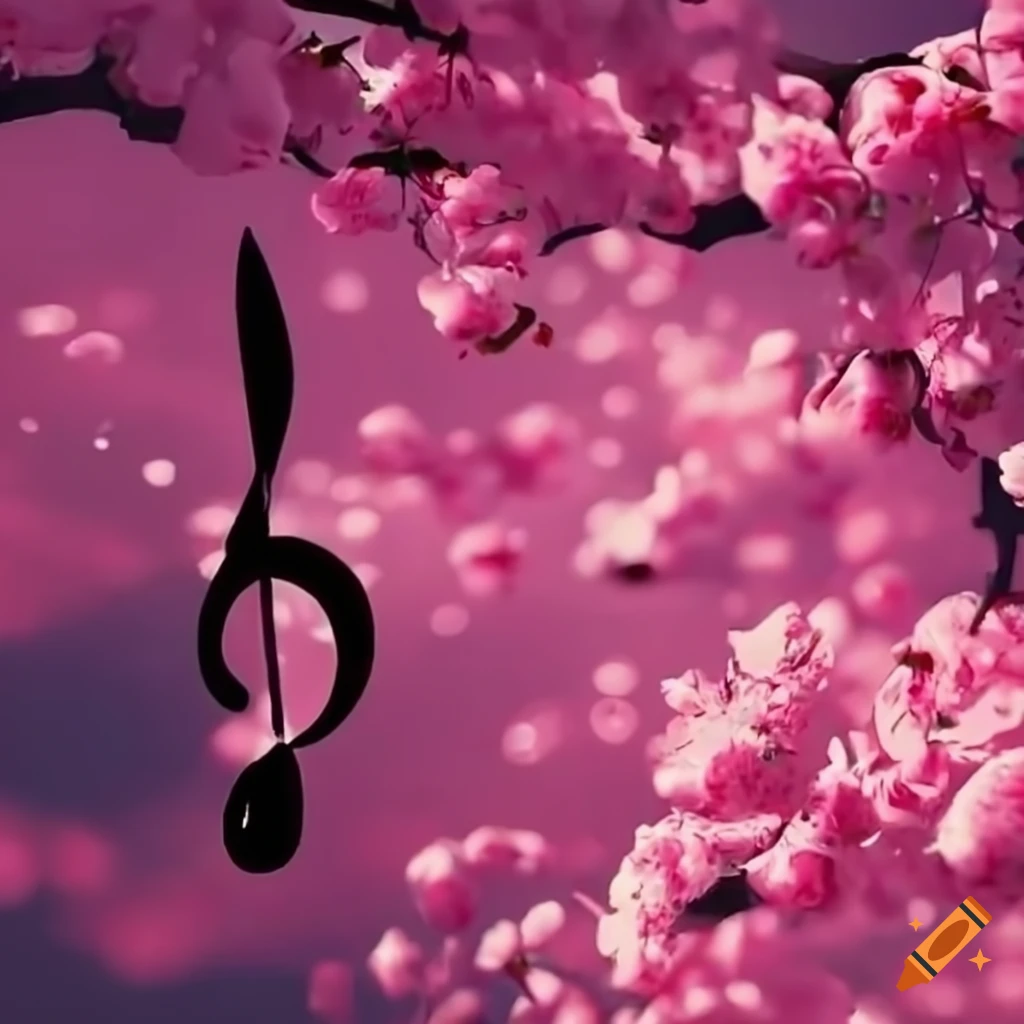 Cherry trees with musical notes on Craiyon