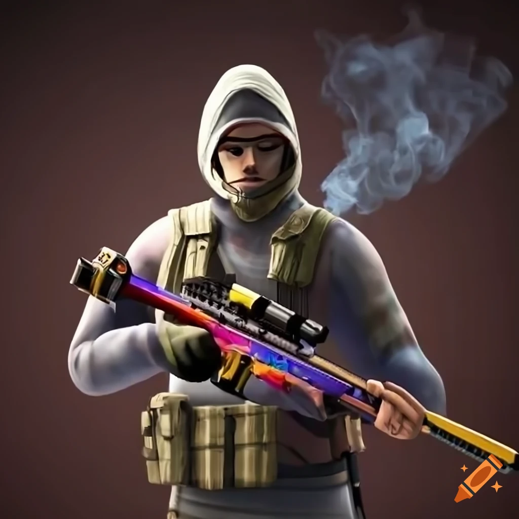 Creator animated avatar with Counter Strike character holding AWP rifle ...