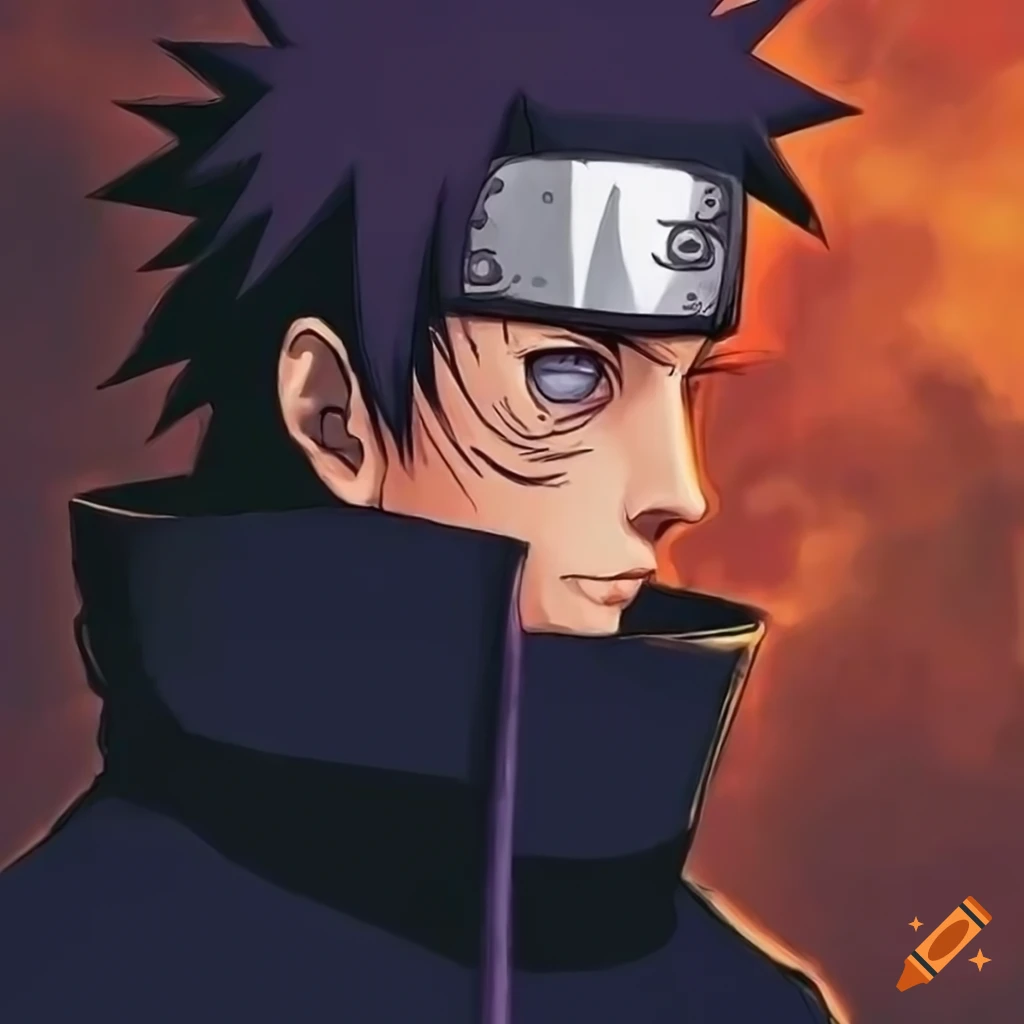 Detailed portrait of Obito Uchiha from Naruto on Craiyon