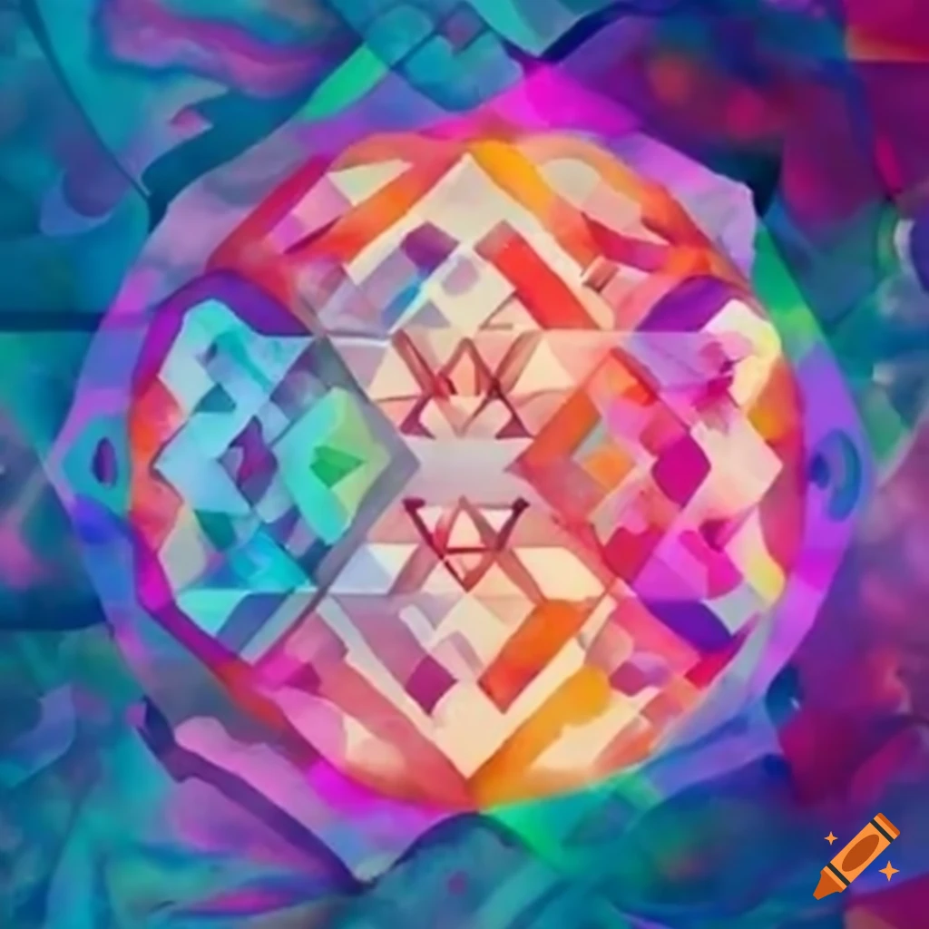 Geometric patterns in a wizard's notebook on Craiyon