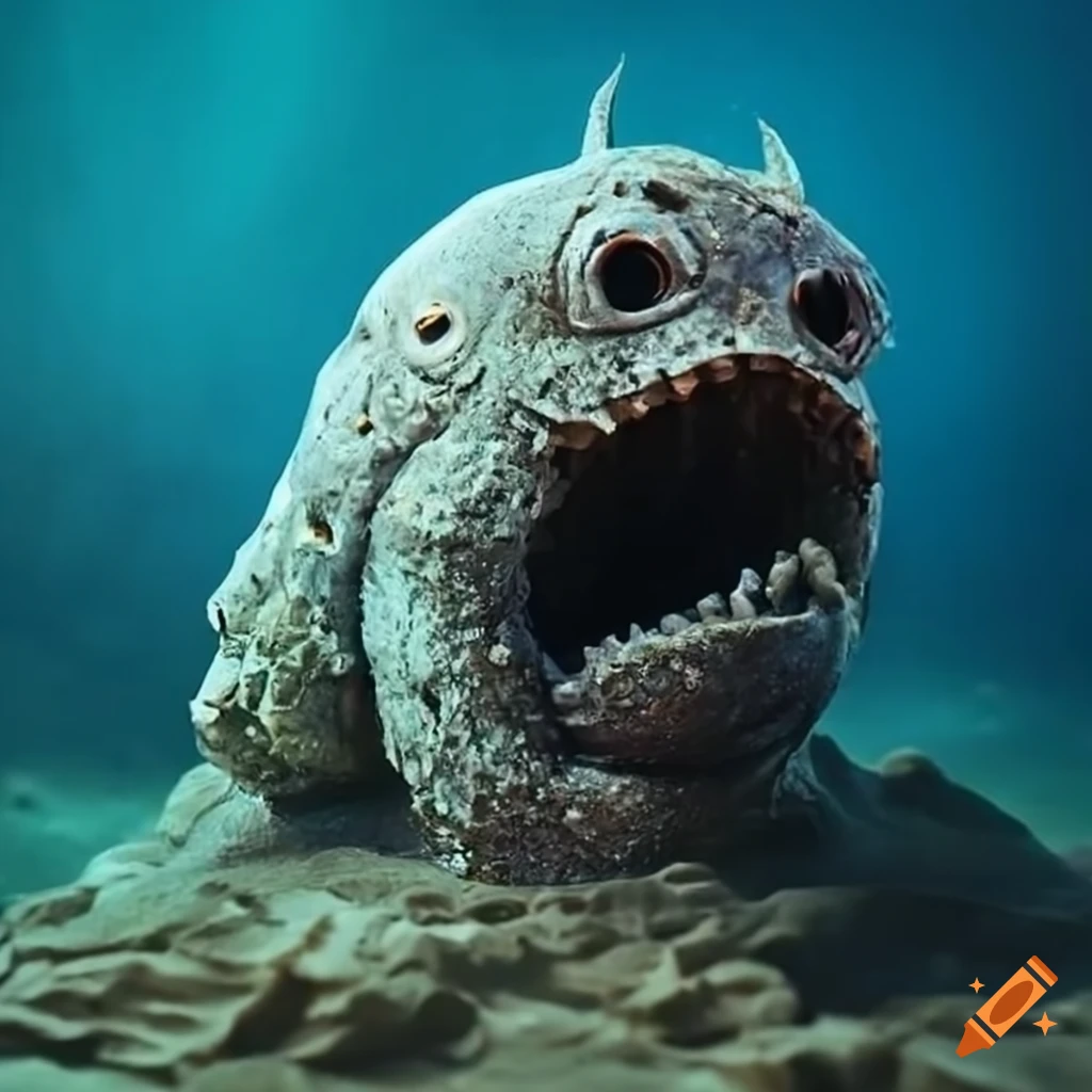 Sea sand golem fish sculpture on Craiyon