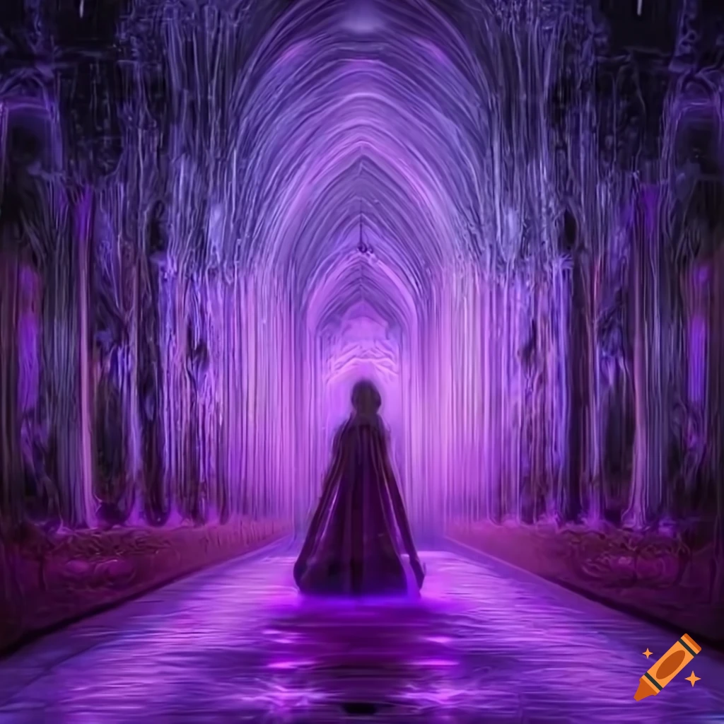 Cyber ethereal light background in high definition 4k with purple tones ...