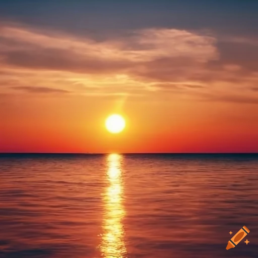 Summer sunset over water on Craiyon