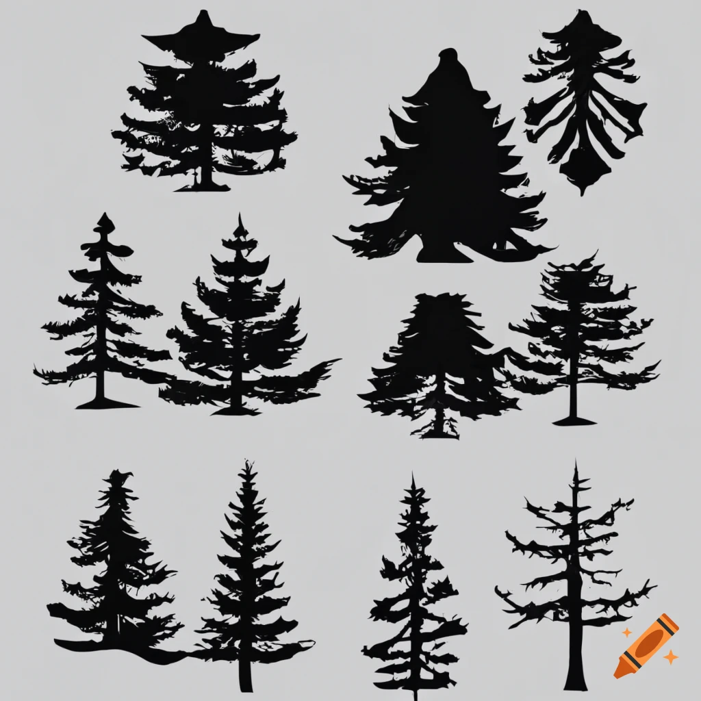 Douglas fir vector silhouette on Craiyon