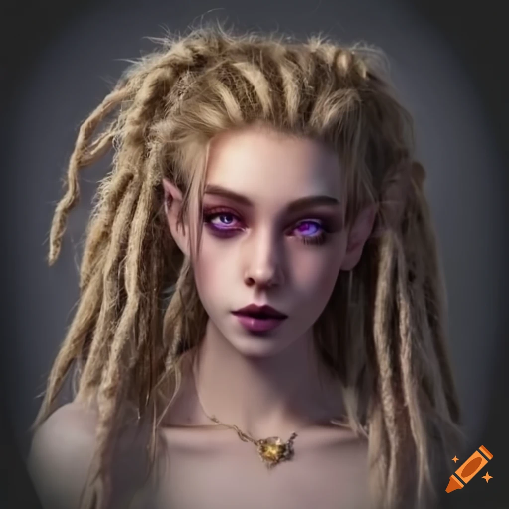 Fairy with glowing fair skin, long blond dreadlocks, and bird wings on ...