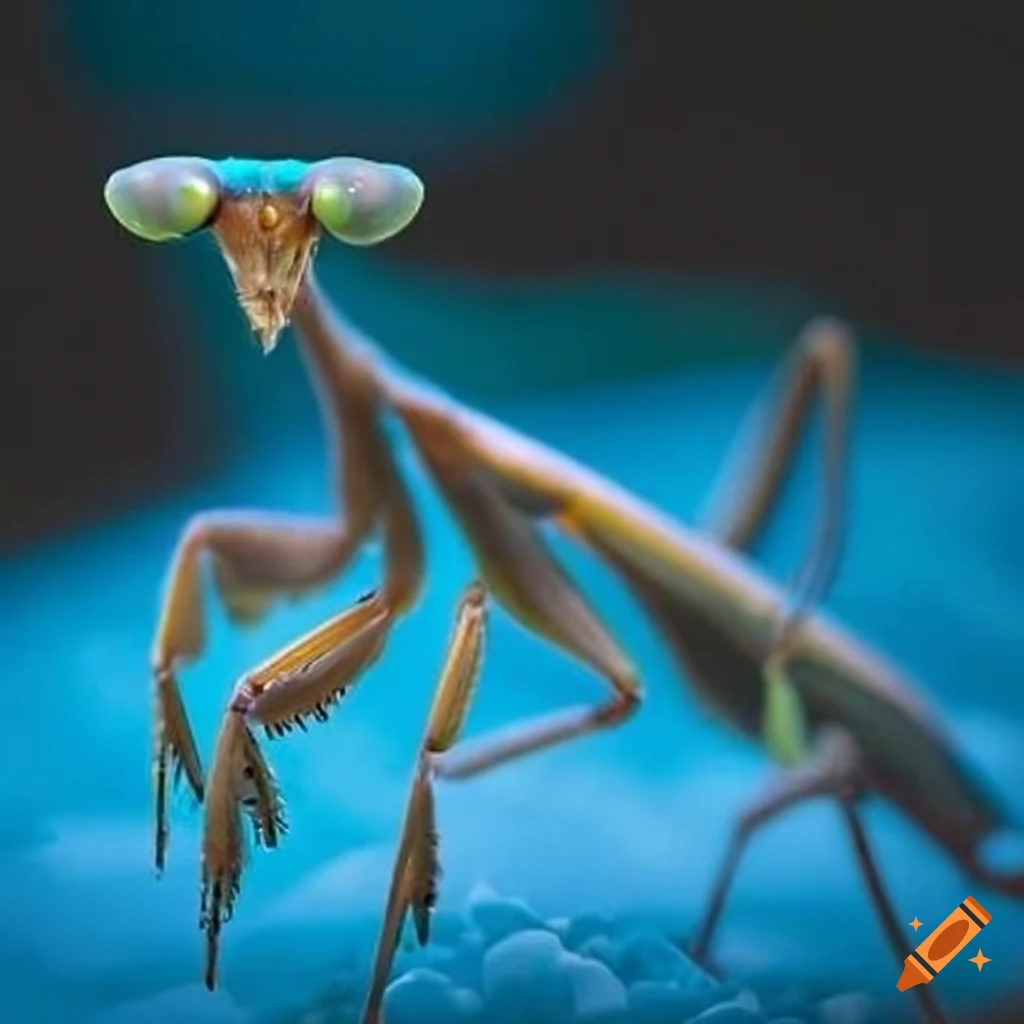 Ice bug with mind control abilities and furry blue appearance on Craiyon