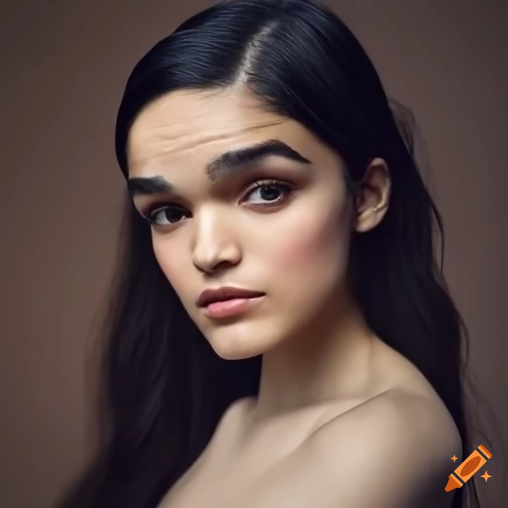 Detailed high resolution portrait of Rachel Zegler with distinctive facial features on Craiyon