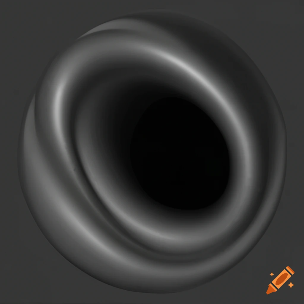 3d digital sci-fi black hole with smooth monochrome texture on Craiyon