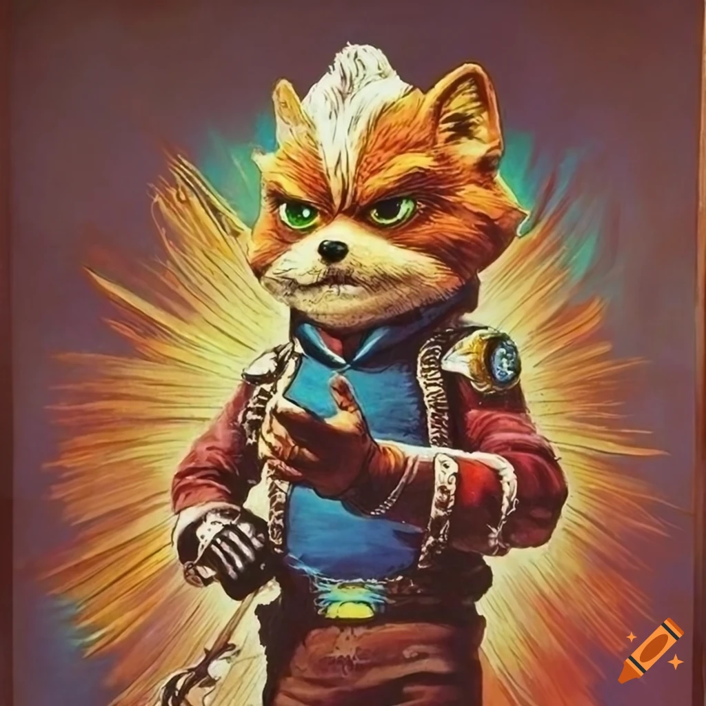Intricately detailed vintage star fox poster inspired by james gurney ...