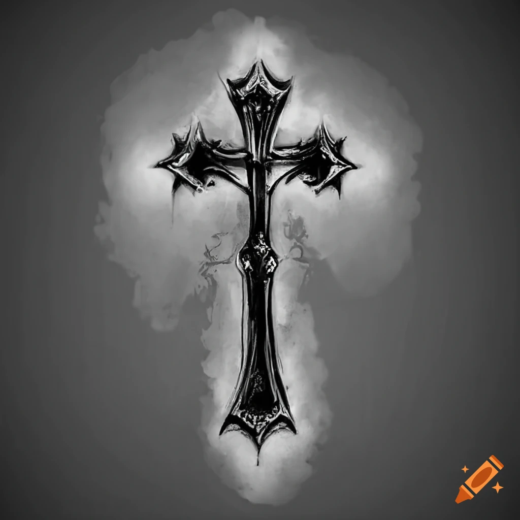 Simplistic black gothic cross design on Craiyon