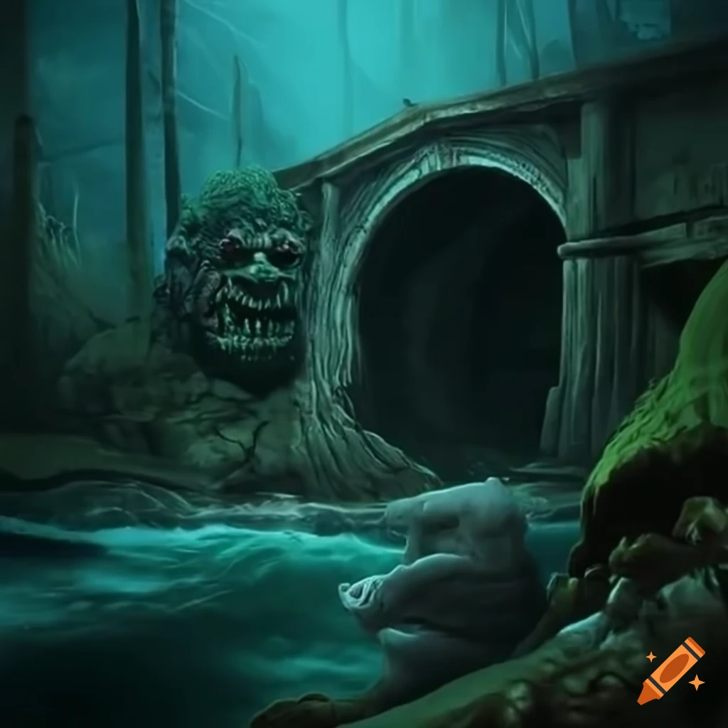 Troll under a bridge on Craiyon