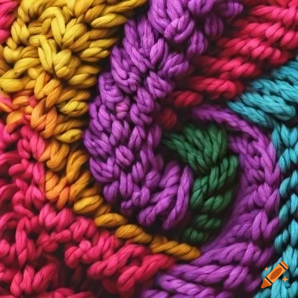 Chunky multicolor knit pattern on Craiyon