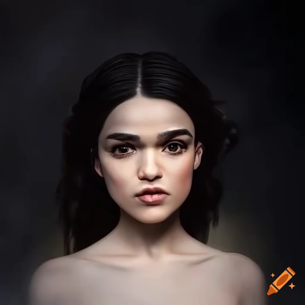 Highly detailed portrait of rachel zegler as snow white in dynamic frank frazetta style on Craiyon