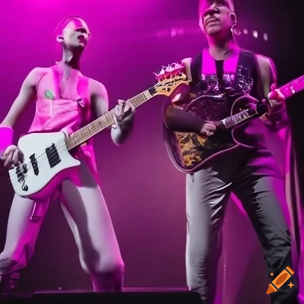 Pink rock band featuring 4 men on Craiyon