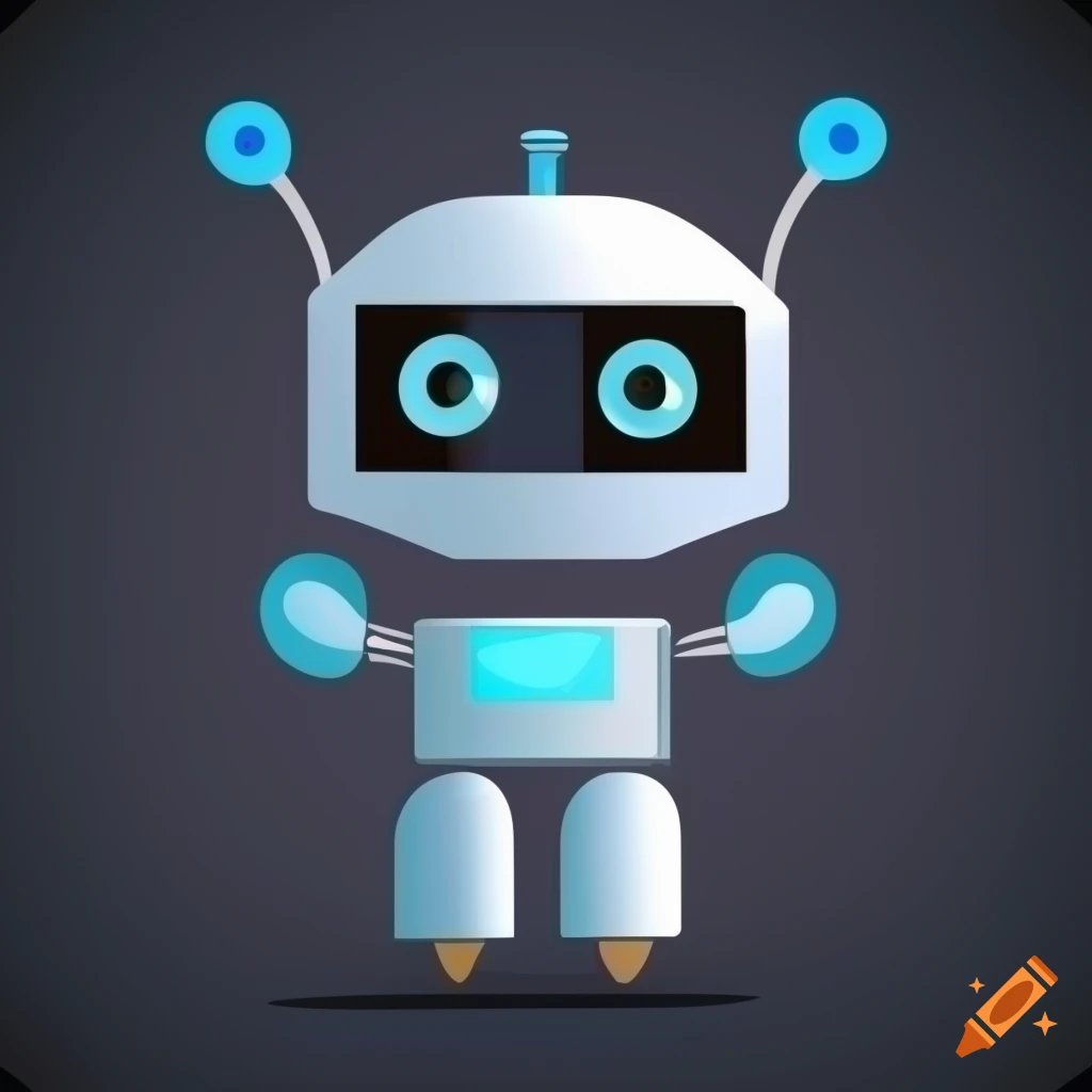 Simple robot clipart on plain background on Craiyon