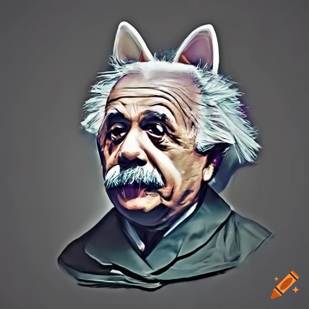 Einstein with cat ears on Craiyon