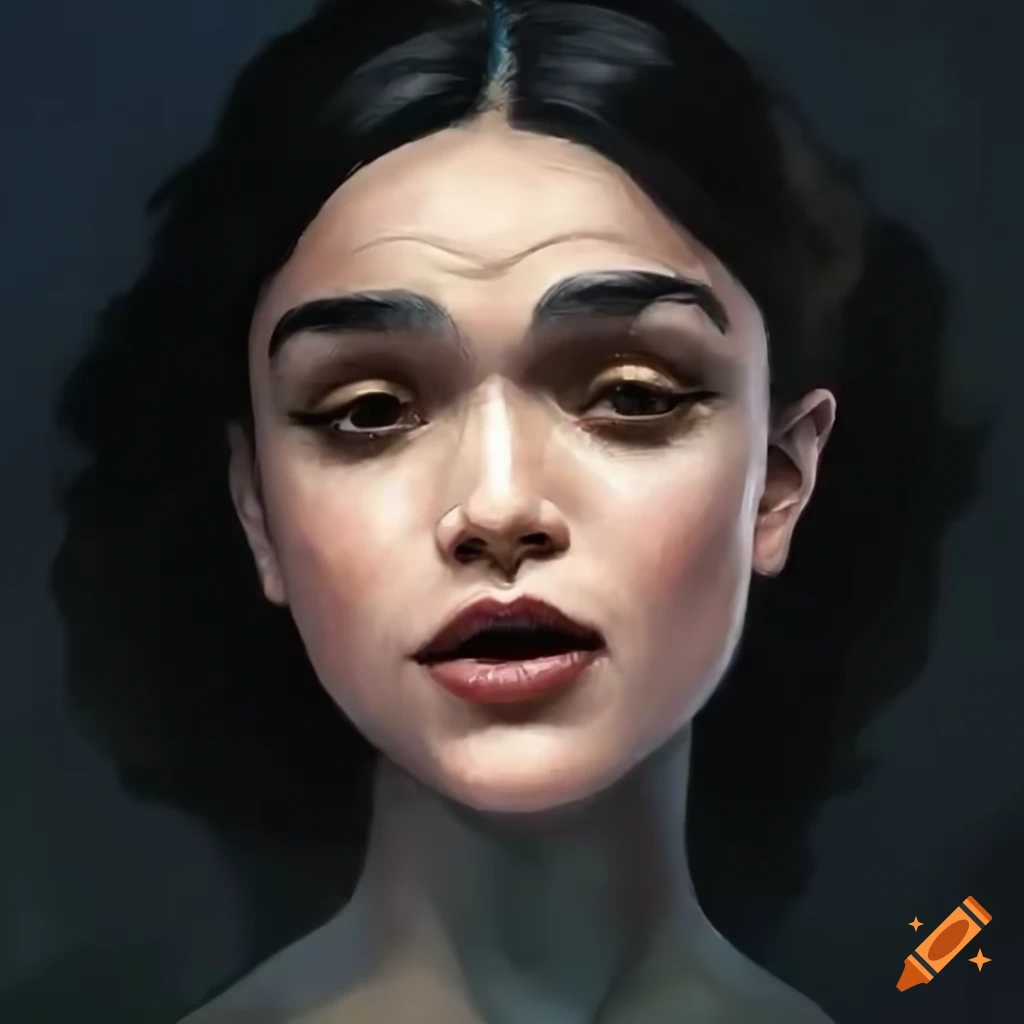 Highly detailed portrait of rachel zegler as snow white in dynamic frank frazetta style on Craiyon