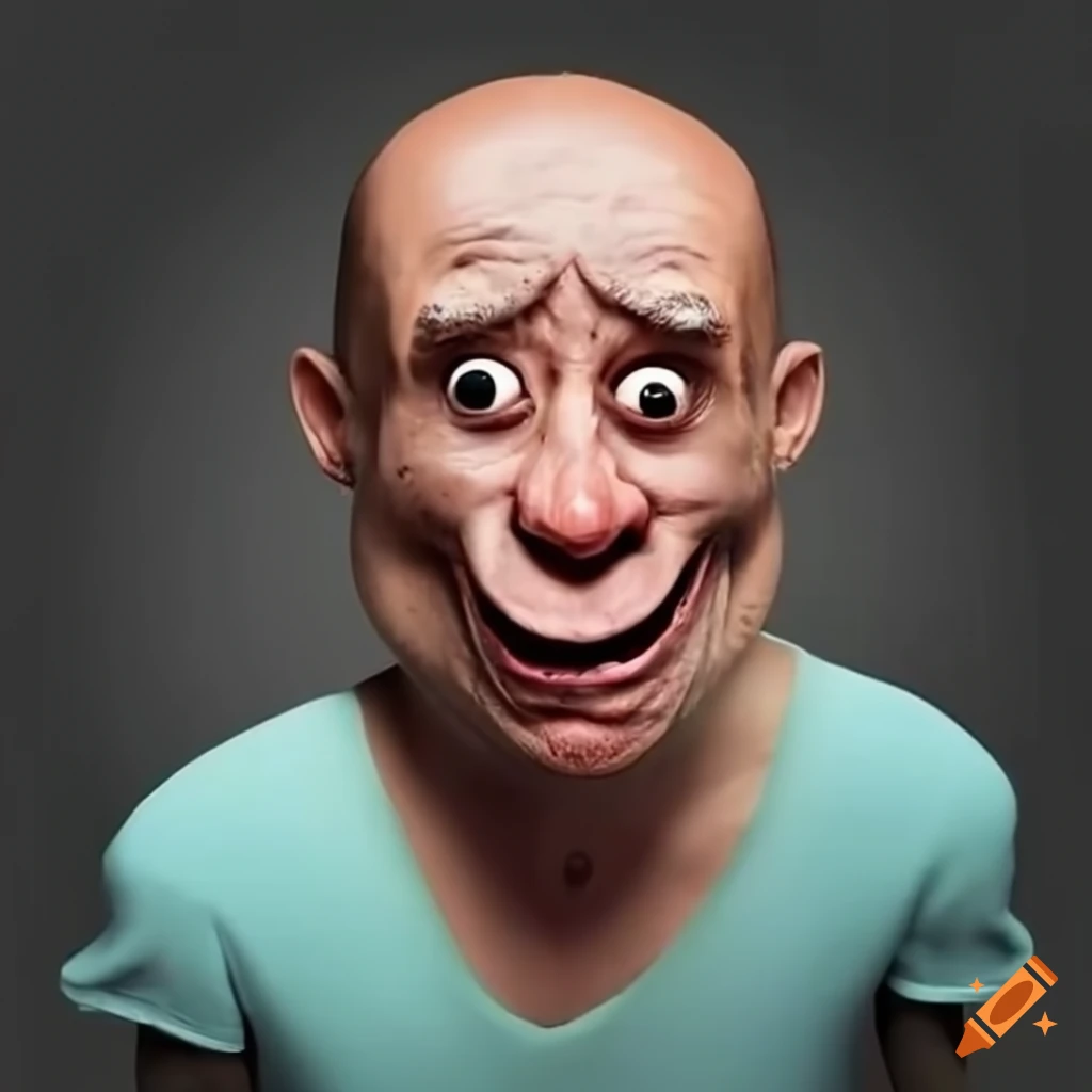 Humorous man making a funny face on Craiyon