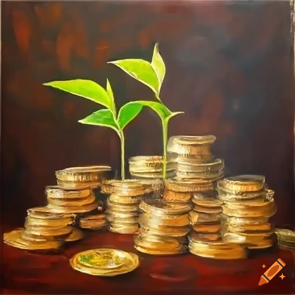 Growing money concept illustration on Craiyon