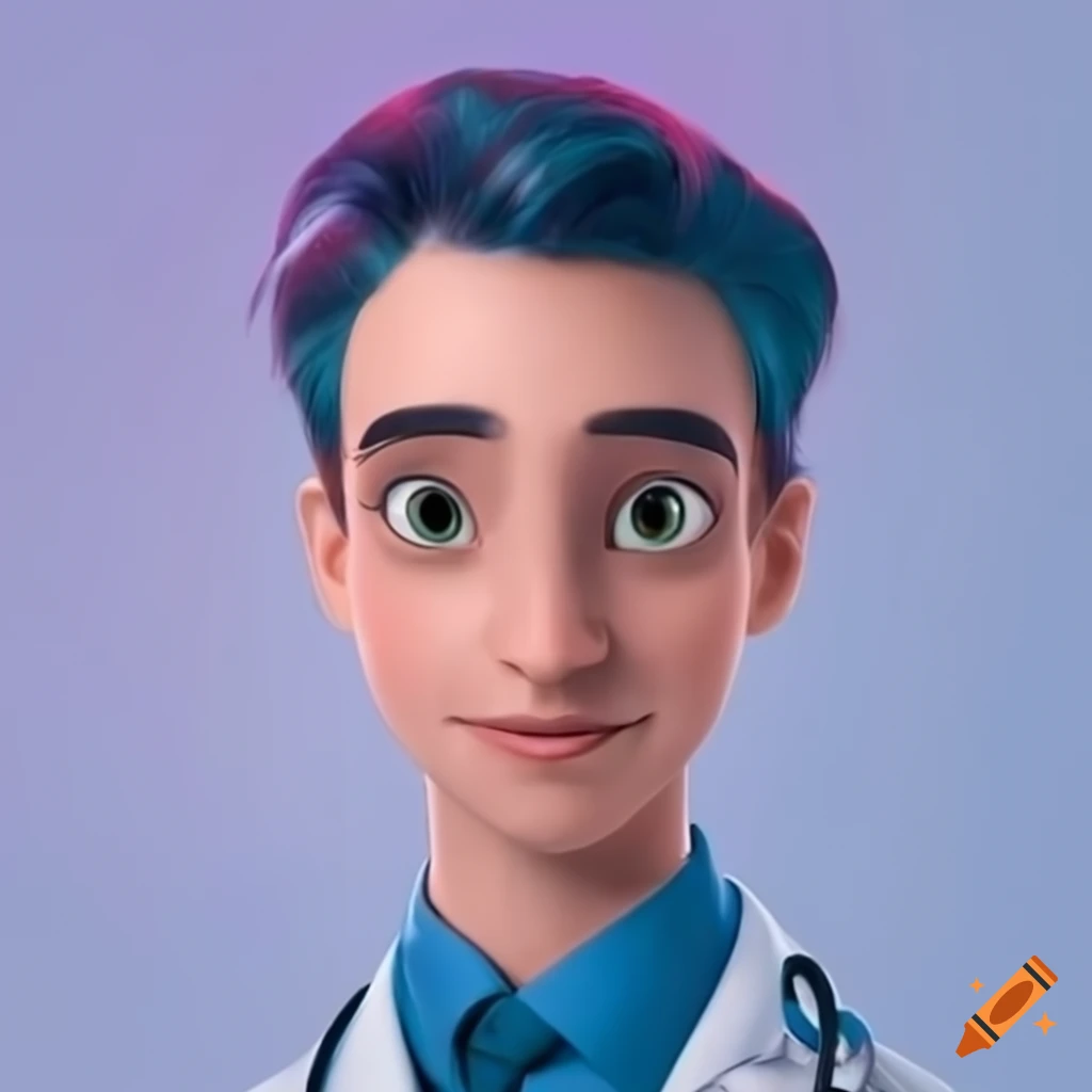 Male doctor with disney character appearance on Craiyon