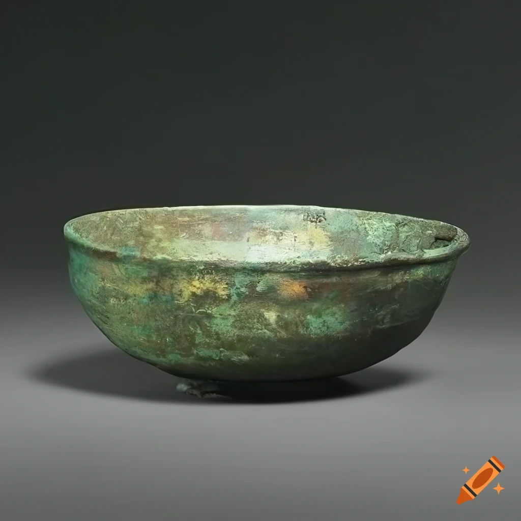 Ancient plain bronze bowl on Craiyon