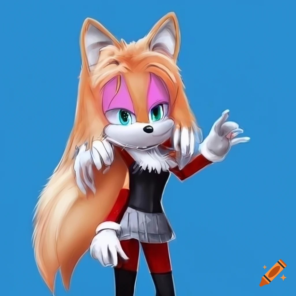 Imaginative fan character with fox-like features in striking fur colors ...