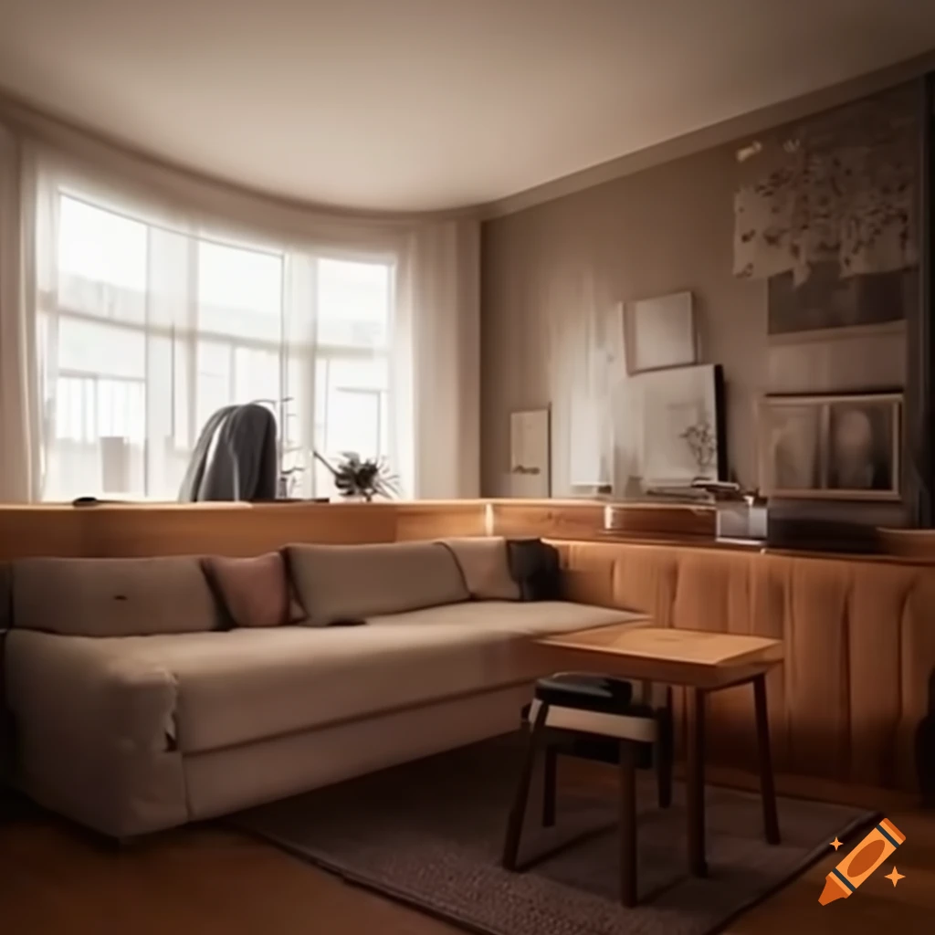 Cozy living room ideal for microsoft teams background on Craiyon