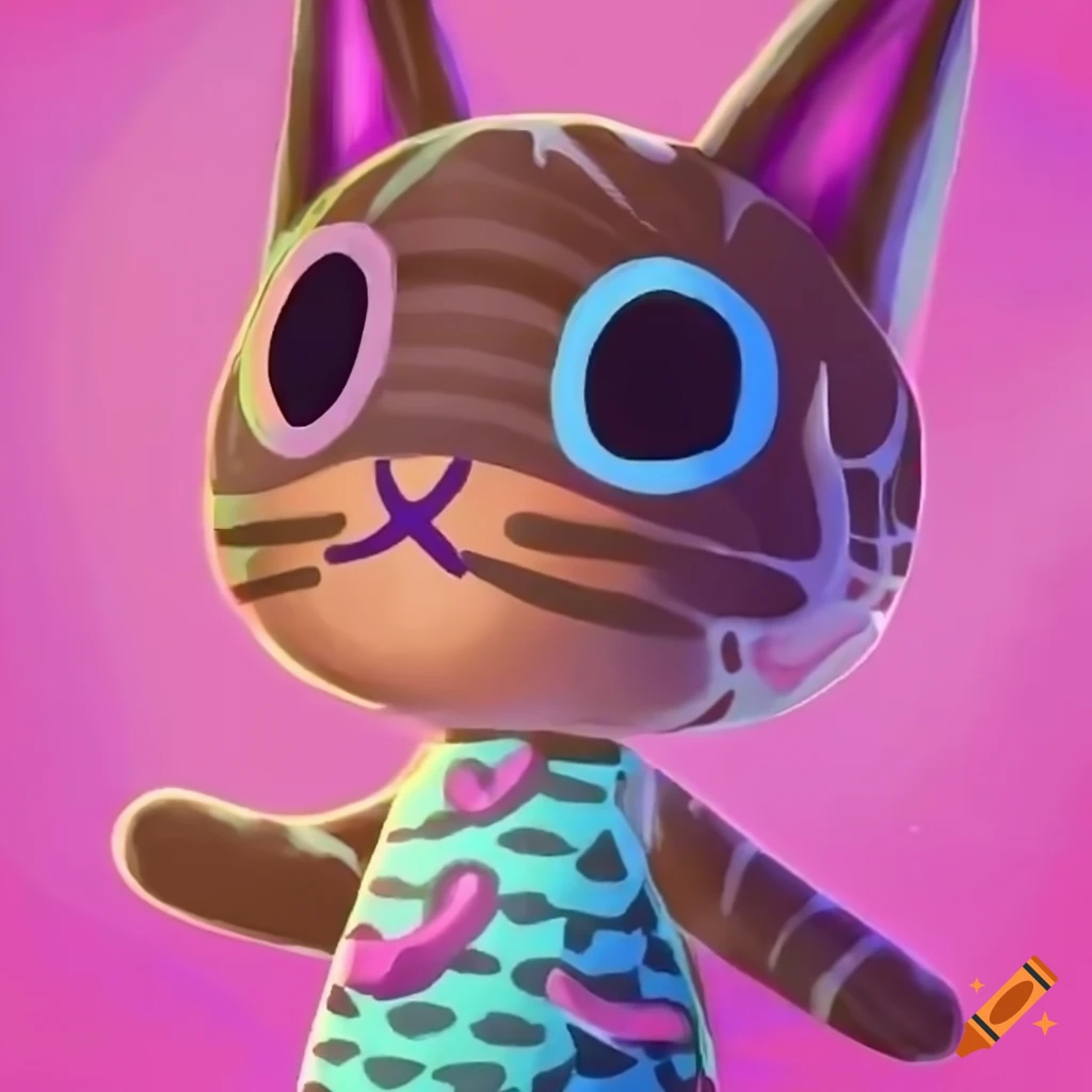 Animal crossing-inspired cat character oc on Craiyon