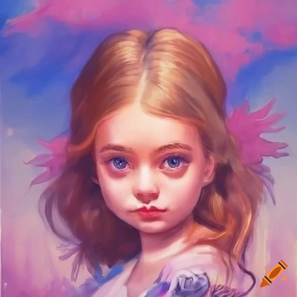 Artistic painting of an angel with a flower, by Eva Ventrue and Simon ...