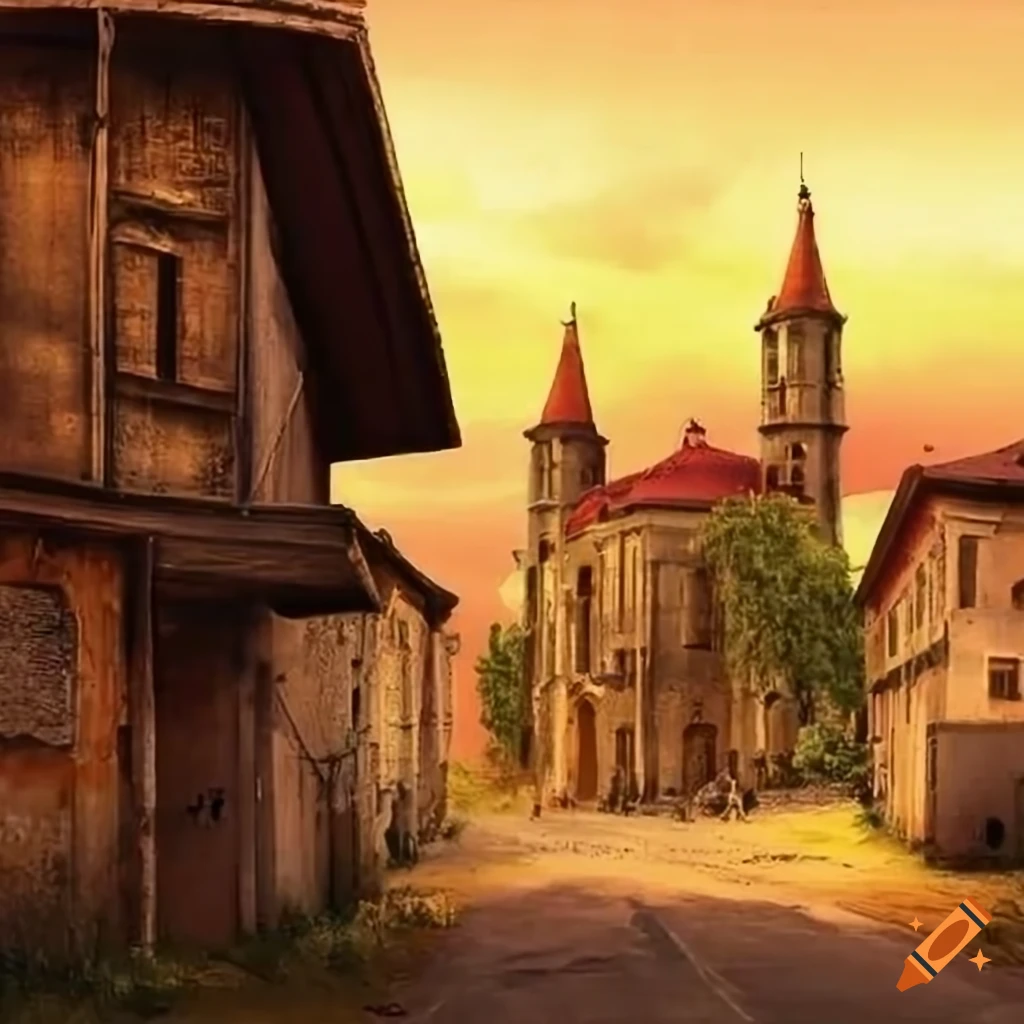 Part of a realistic rustic city exterior on Craiyon