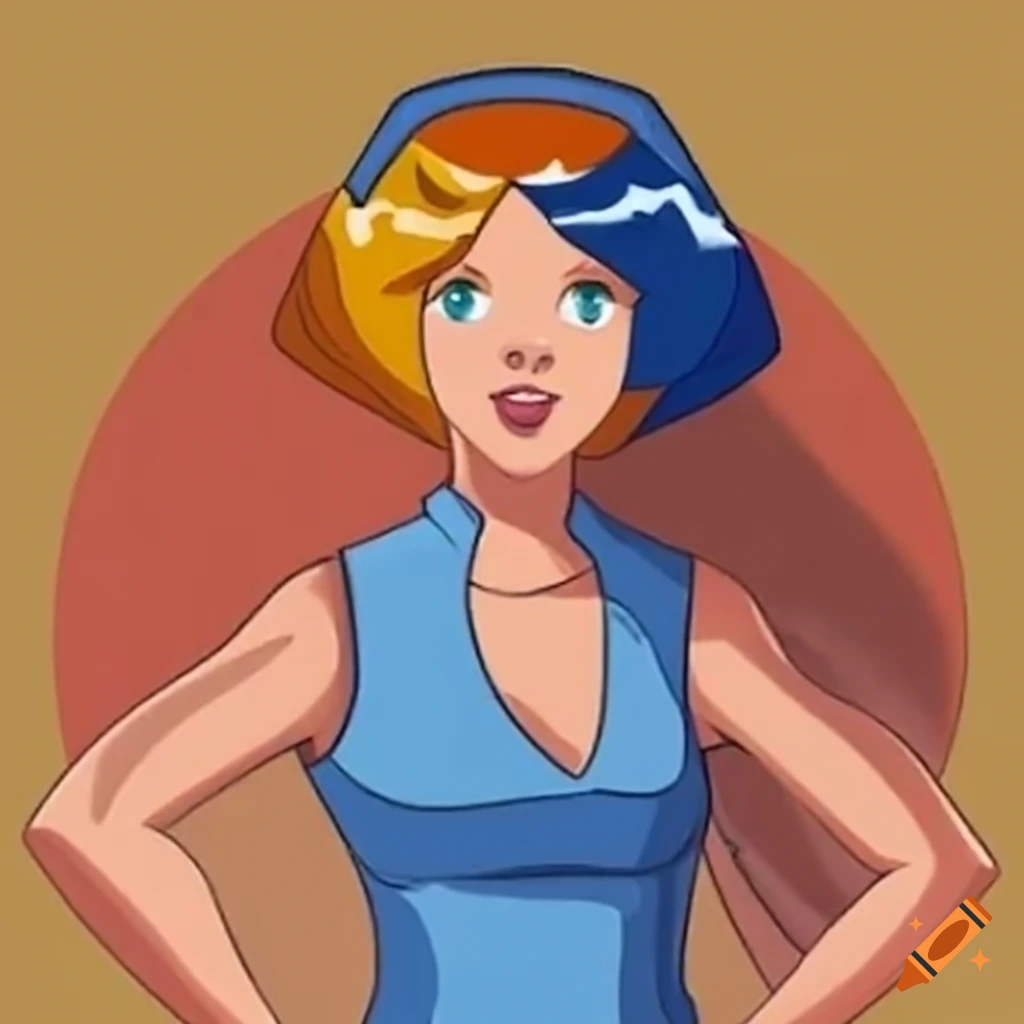 Melissa joan hart as a totally spies character in electric blue vest on ...