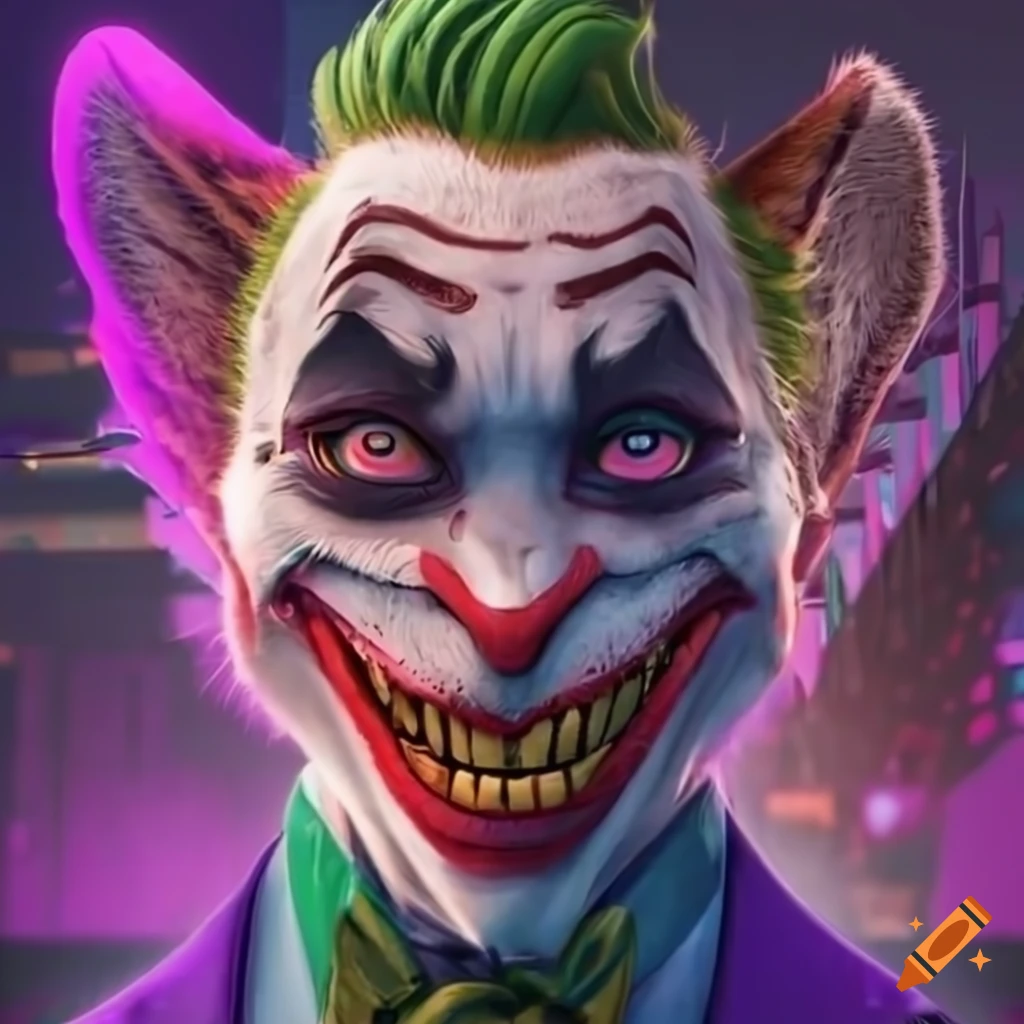 Zootopia joker in a cyberpunk style on Craiyon
