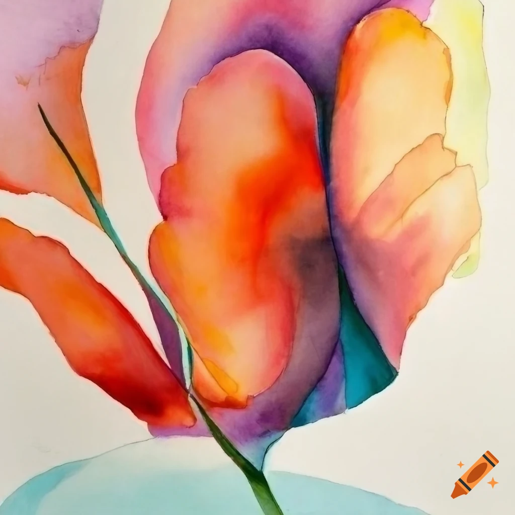 Soulful revolution watercolor painting inspired by Georgia O'Keeffe ...