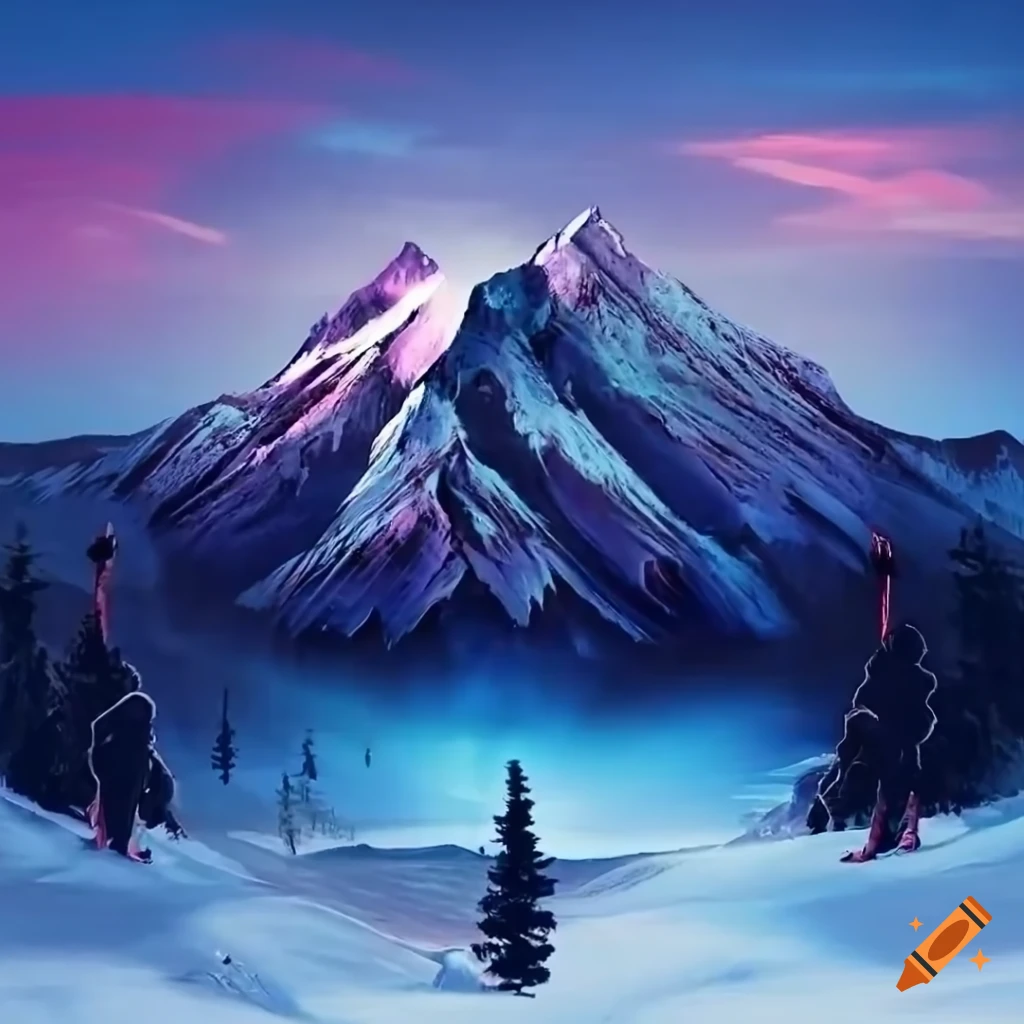 Chill mountain landscape on Craiyon